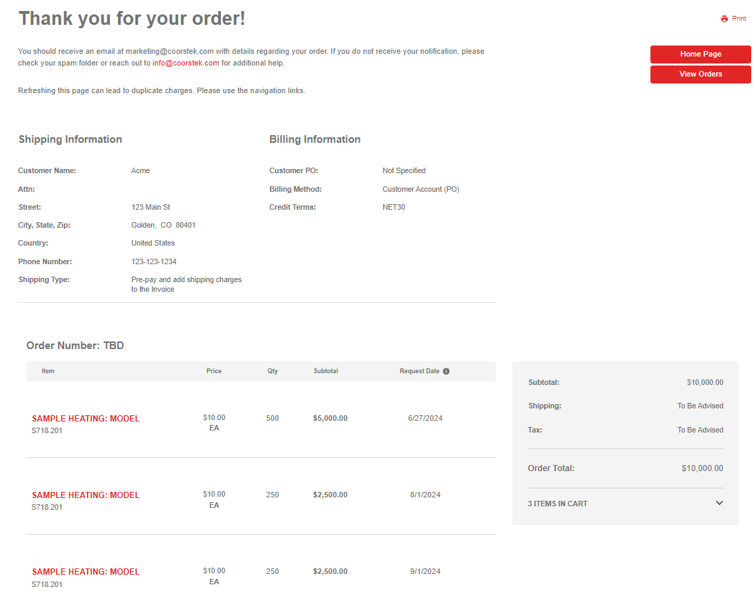 Order and Checkout Process Help Document