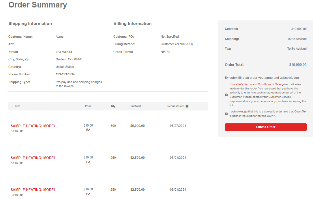 Order and Checkout Process Help Document